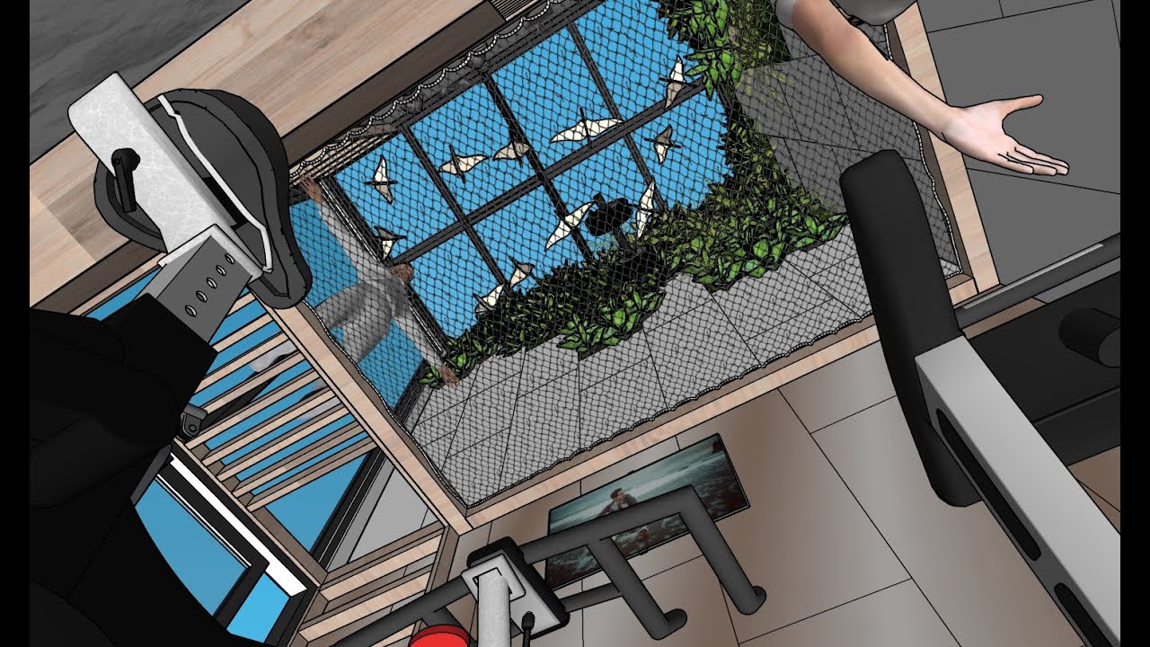 Interior courtyard transformed into a gym - YouTube