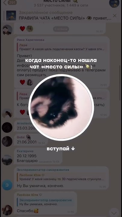 Ссылка на чат «место силы в моем тг канале Вика про свободный