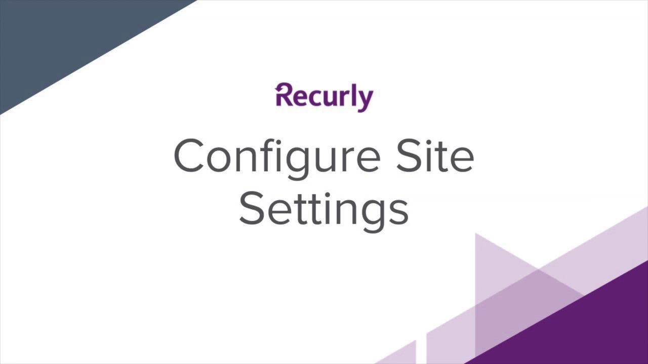 Configure Site Settings - YouTube