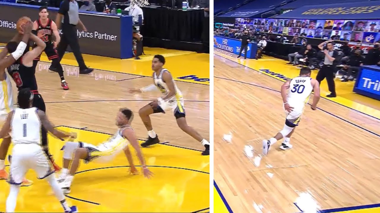Stephen Curry SCARY PLAYS that may lead him to TAILBONE Injury Again vs ...