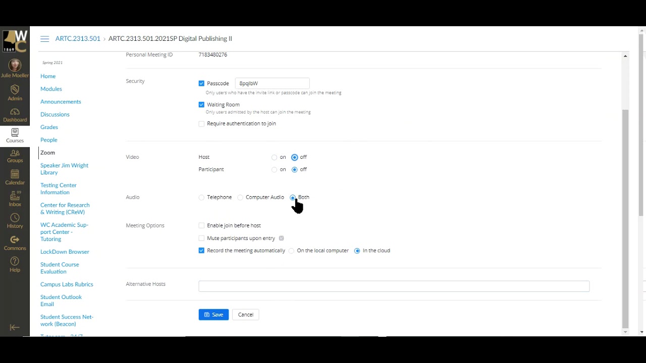 Personal Zoom Meeting for Office Hours - YouTube