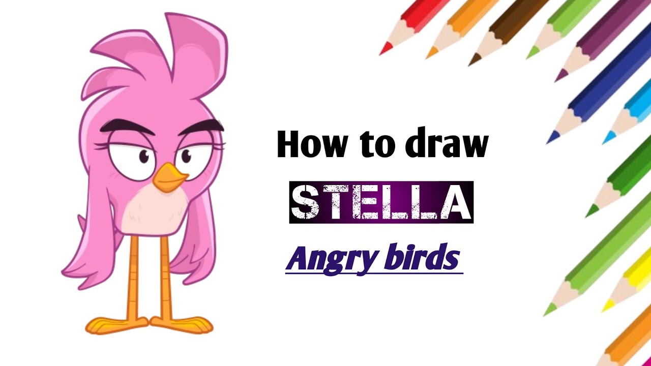 How to draw Angry birds step by step | Stella | Angry birds | Easy ...