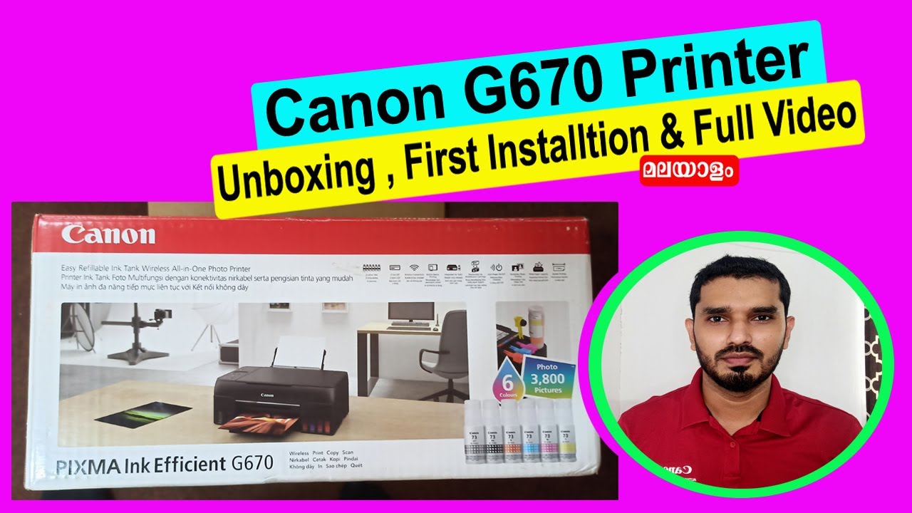 Canon PIXMA G670 Printer Unboxing,Ink Refill,First Printing,First ...