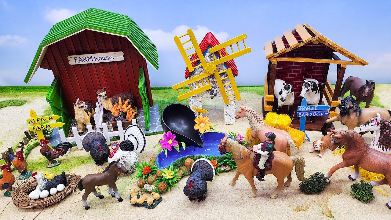 33 Minutes Satisfying with Build Countryside Farm Diorama | Fish Pond ...