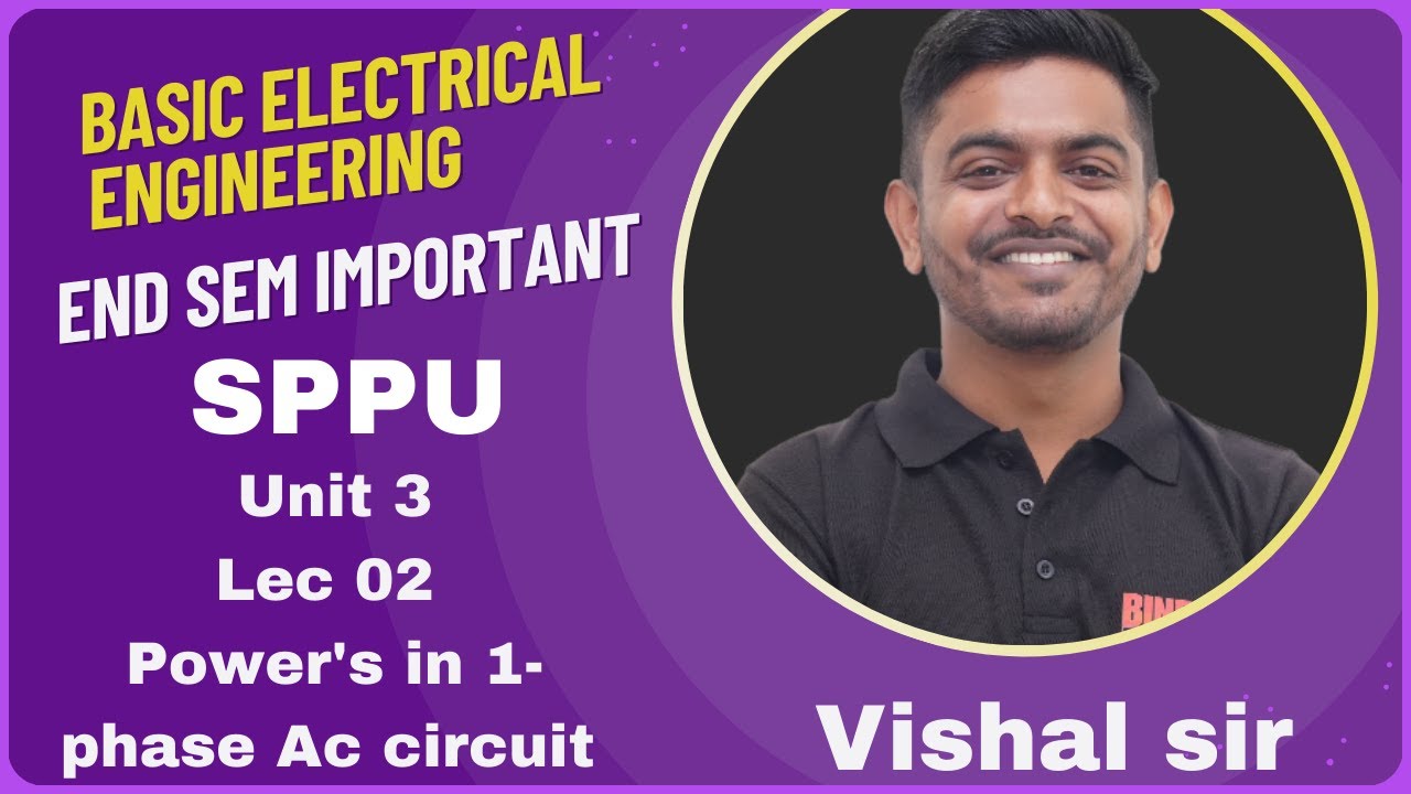 Basic Electrical Engineering ( BEE ), Unit 3 Lec02, Powers in single phase AC circuits - YouTube