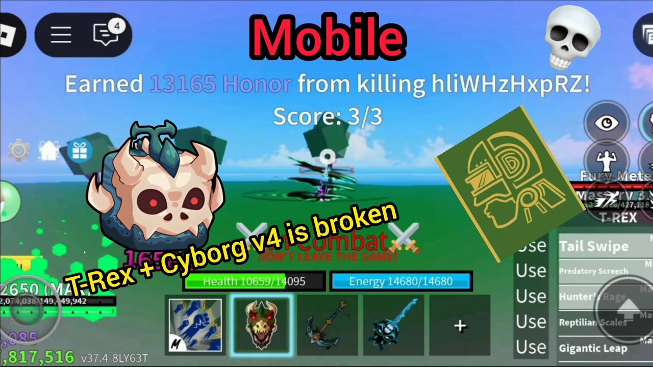[ T-Rex + Anchor ⚓ ] / Mobile 📱 Bounty Hunting | ( Blox Fruits ) Roblox ...