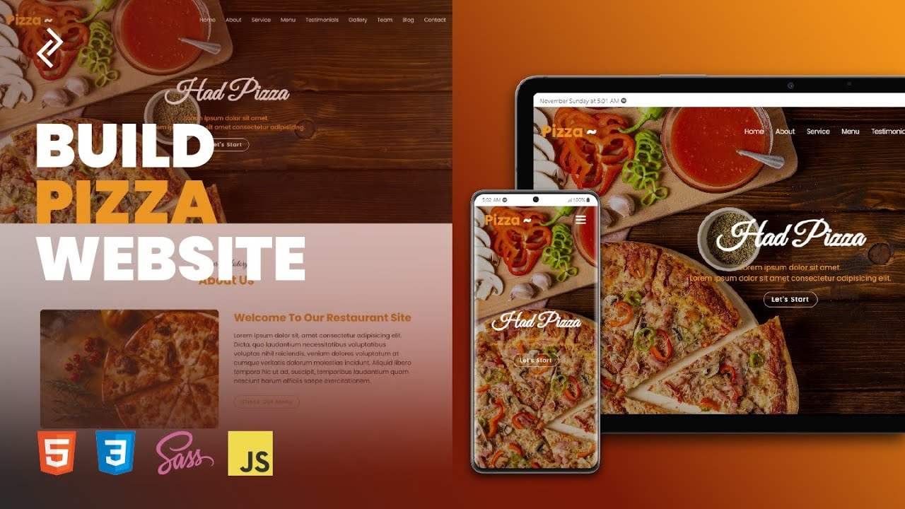 Create A Pizza Website Responsive Html Css Java Script 5 Youtube 9146