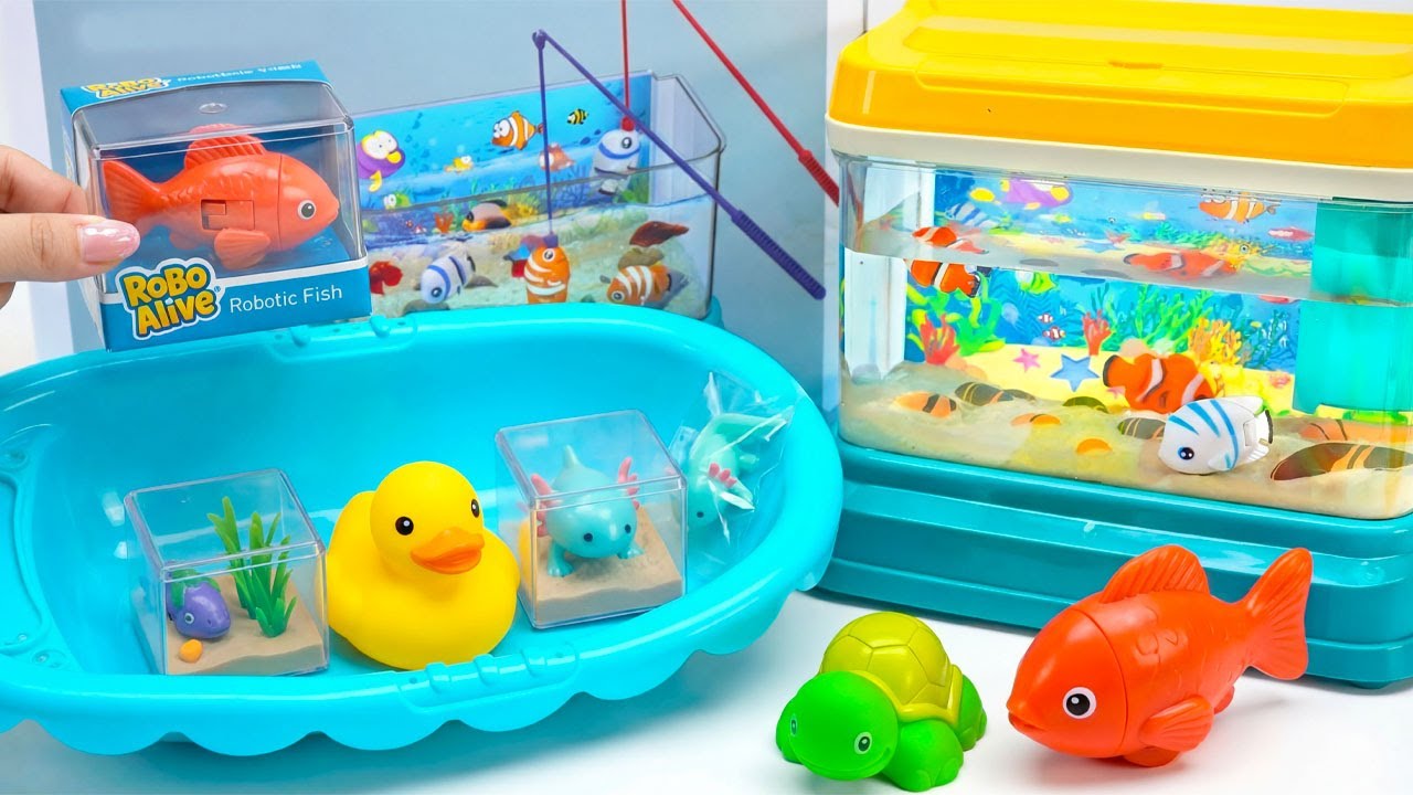 [toy asmr] Robo Alive Junior Fish Tank Aquarium Playset ASMR 🦑🪼🐳 아쿠아리움 ...