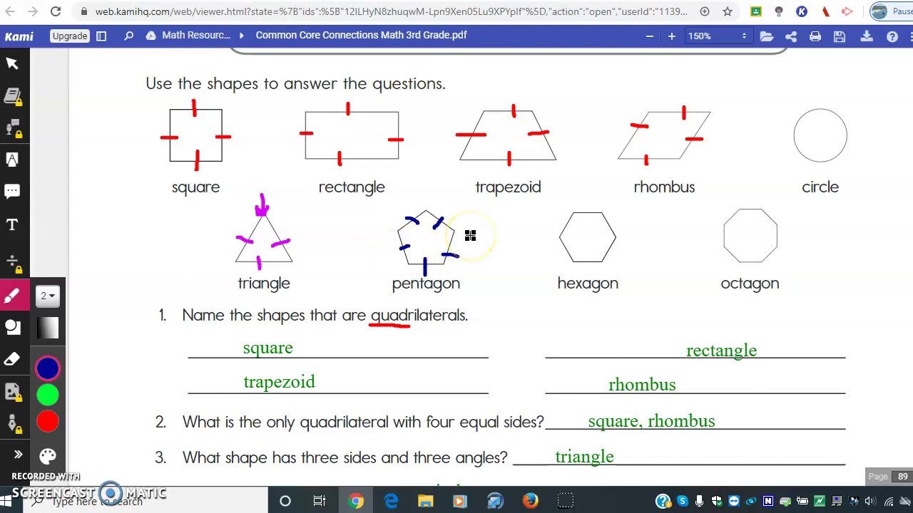 Packet 2 Day 6 (week 2 day 1) Math Polygons Page 2 - YouTube