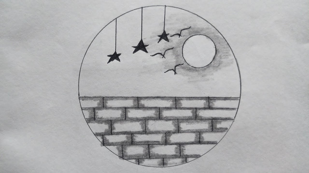 how to draw circle drawing// and star ⭐⭐⭐⭐ sketch step by step full ...