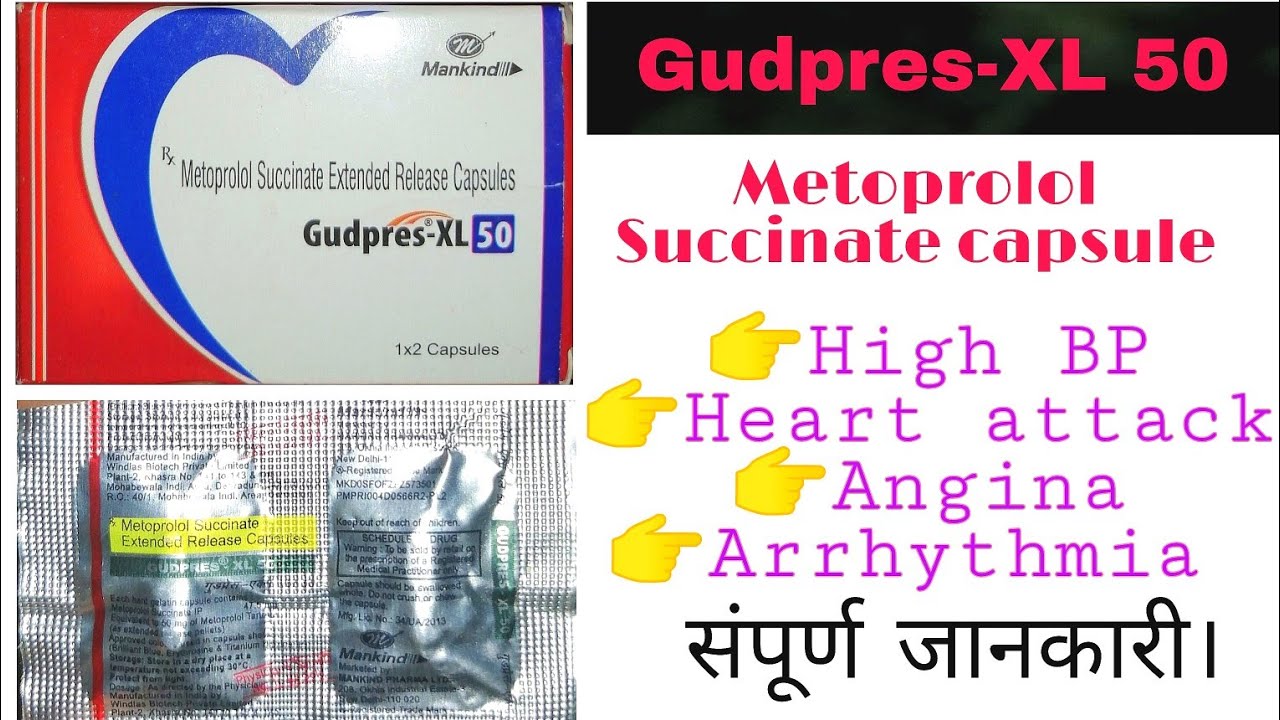 Metoprolol Succinate Capsule benefits | Gudpres XL 50 | Angina ...