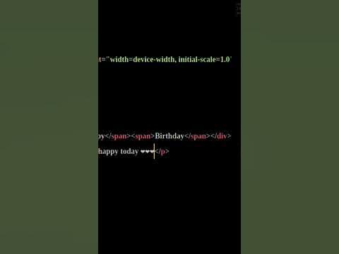 birthday wishes using html,css and js - YouTube
