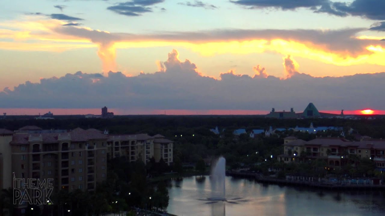 Beautiful Time Lapse Sunset Over Walt Disney World From Wyndham Bonnet ...