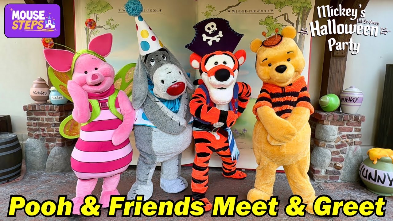 Pooh, Piglet, Eeyore & Tigger Meet & Greet in Costumes at Mickey’s Not ...