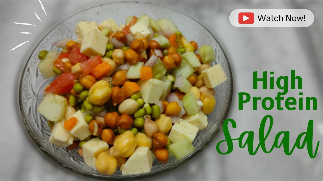 Easy to Make Healthy High Protein Salad Recipe | Vegetarian | Paneer Sprouts Salad - YouTube
