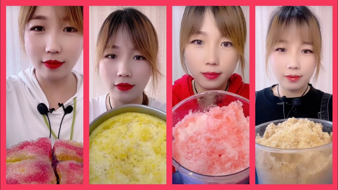 [ASMR] REFROZEN SHAVED ICE CAKE| BLENDER ICE EATING - YouTube