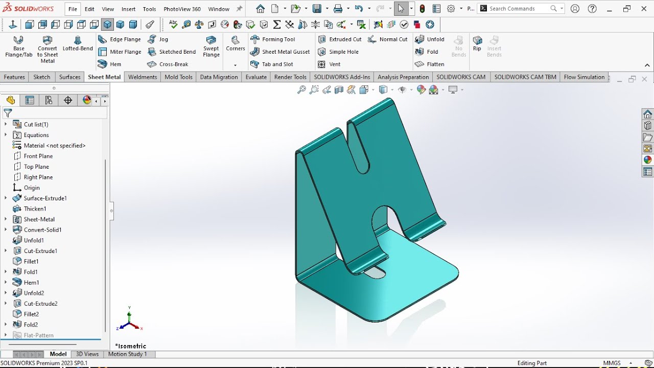 Phone Holder (Sheet Metal) : Solidworks - YouTube