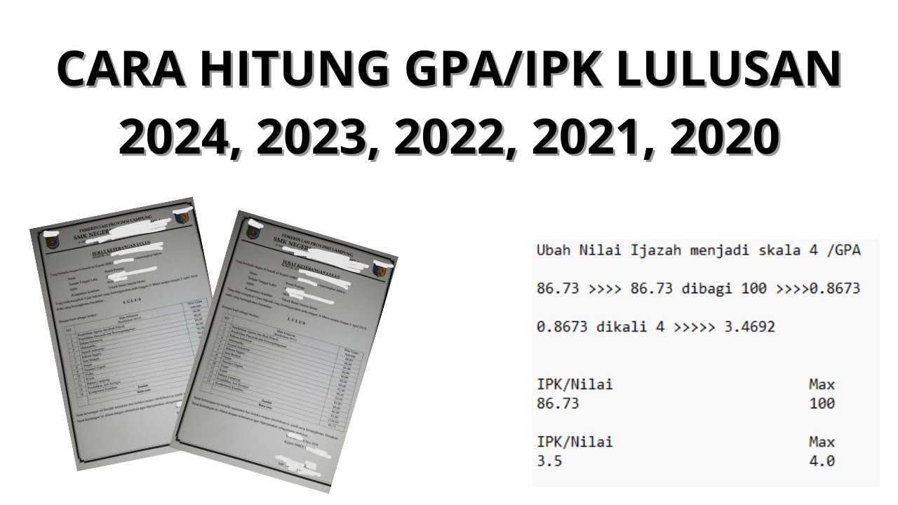 CARA HITUNG GPA/IPK LULUSAN 2024, 2023, 2022, 2021, 2020 - YouTube