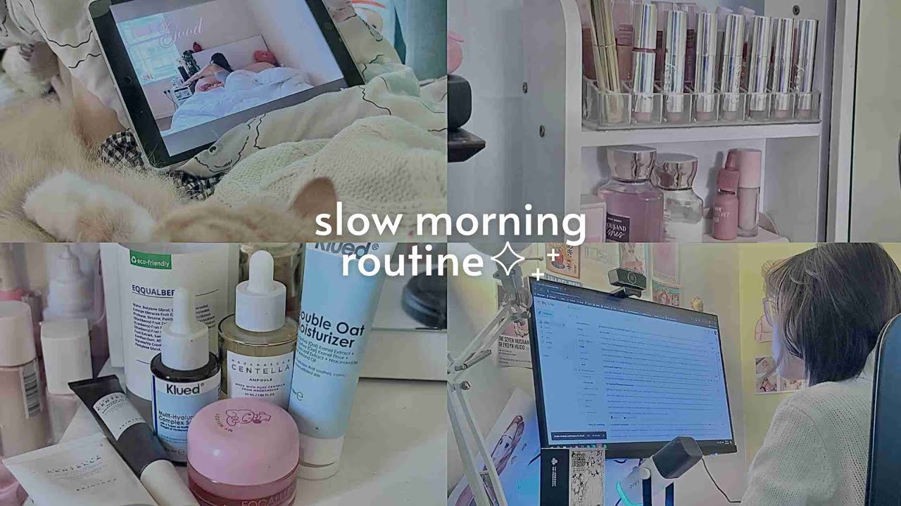 slow morning routine ♡⸝⸝ realistic and cozy, skincare, makeup .ᐟ - YouTube