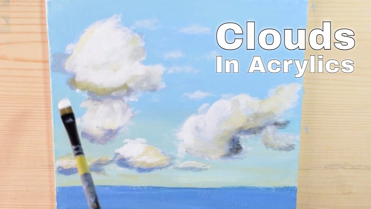 How To Paint Clouds Acrylic Tutorial | Sky painting - YouTube