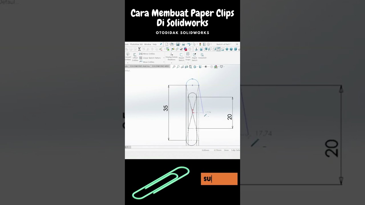 Solidworks Tutorial - Cara Membuat Paper Clips di Solidworks - YouTube