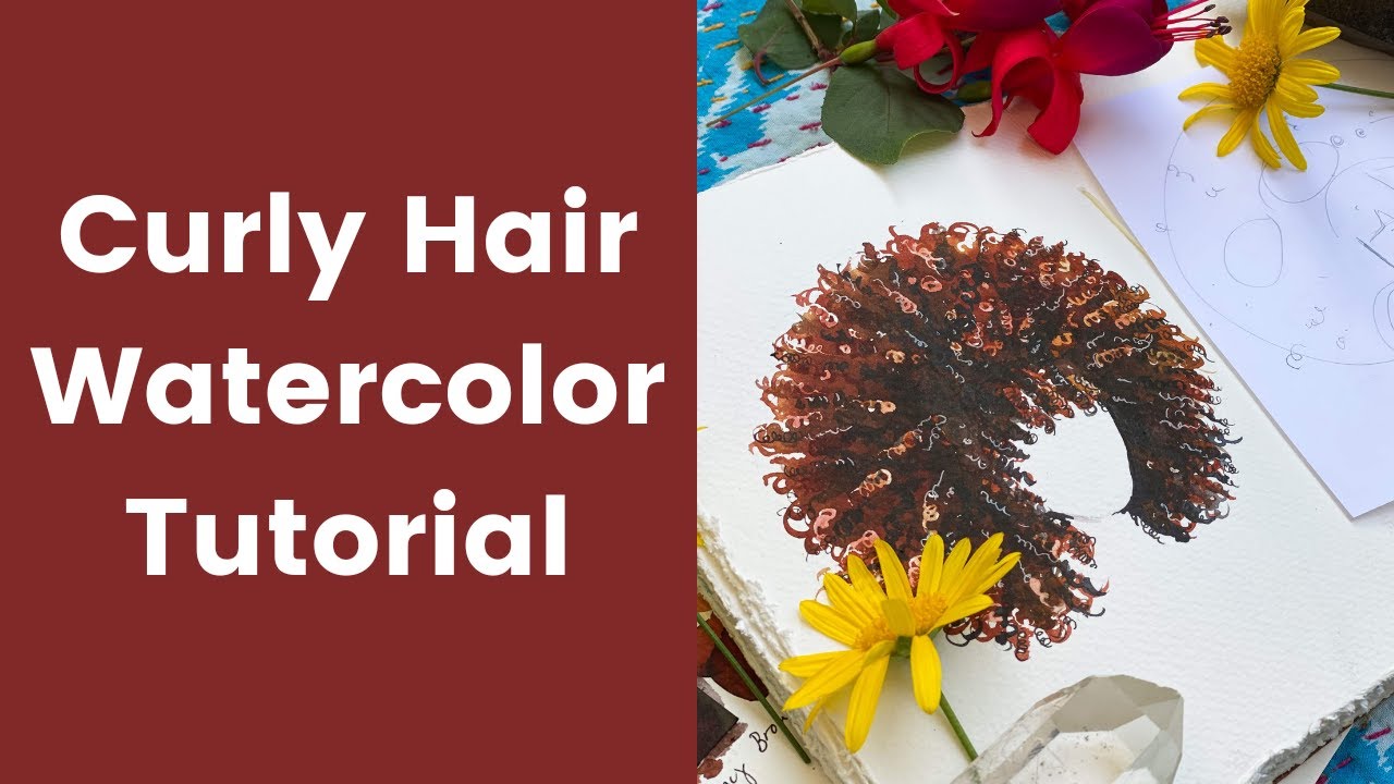 Watercolor Hair Tutorial For Beginners // Tight Curly Hair // Peerless ...