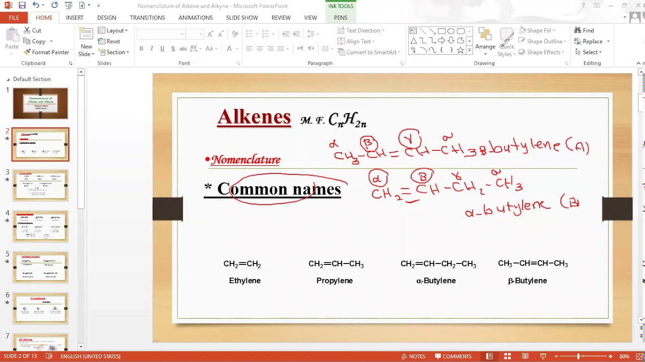 Nomenclature of alkenes and alkynes (part 1) - YouTube