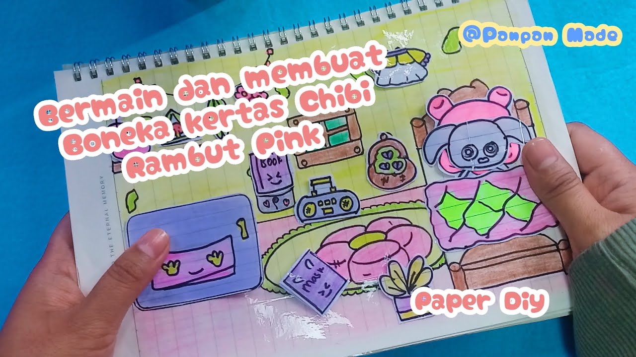 BERMAIN DAN MEMBUAT BONEKA KERTAS Chibi Rambut Pink | PAPER DIY Paper ...