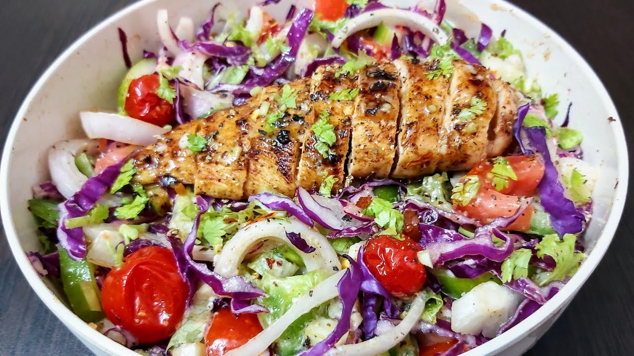 GRILLED CHICKEN SALAD | chicken salad recipe | healthy salad for weight ...