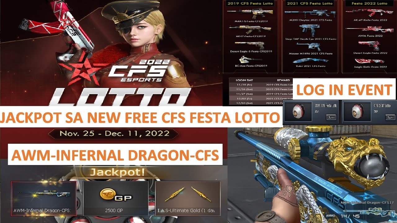 JACKPOT SA NEW FREE CFS FESTA LOTTO CROSSFIRE PH - YouTube