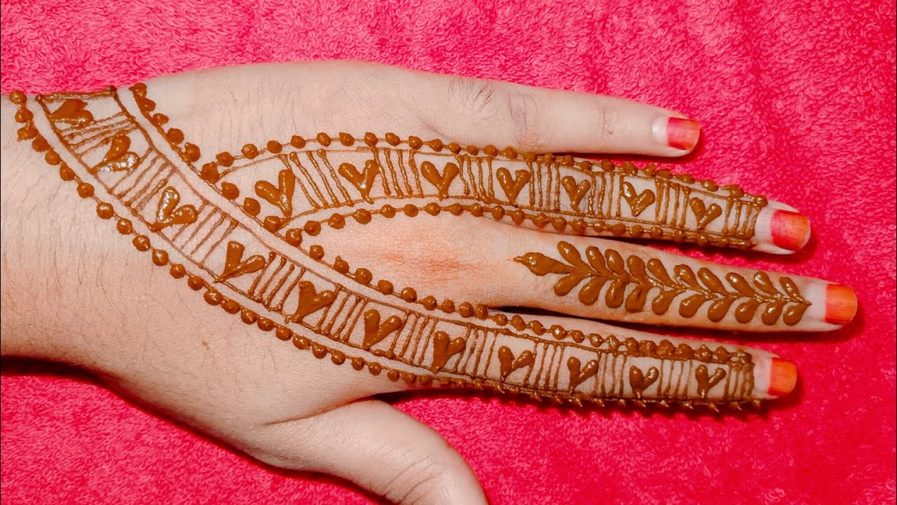 Simple Unique popular Mehedi design || Mini Hearts Mehedi art ||Mehedi ...