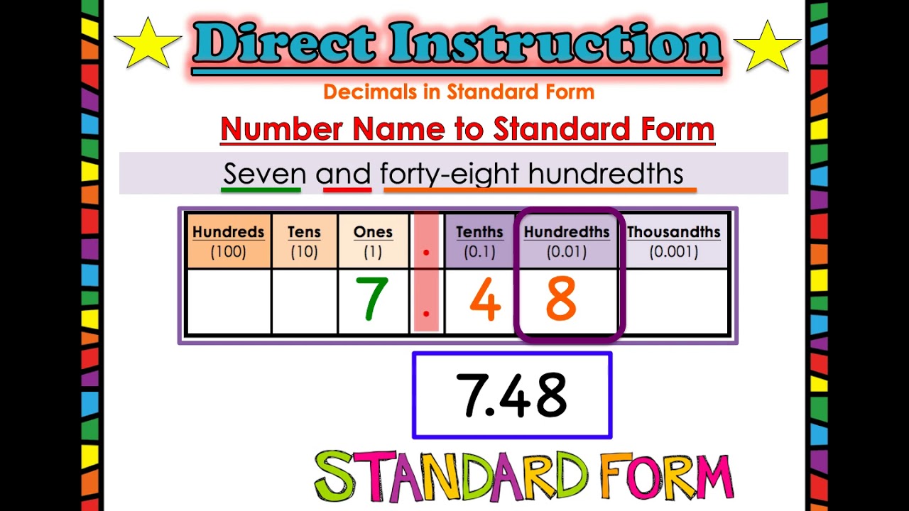 Decimals in Standard Form - YouTube