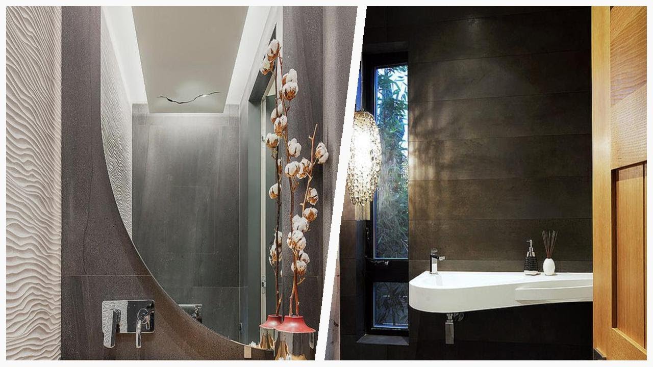 75 Premium Gray Tile Powder Room Design Ideas You'll Love 🌈 - YouTube