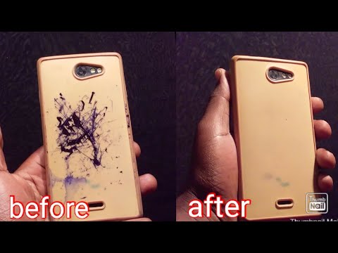 How to remove ink stain from rubber phone cover case - YouTube