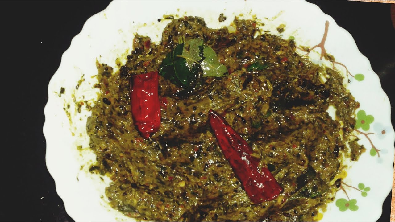 Bachali kura pachadi/బచ్చలి కూర పచ్చడి malabar spinach chutney - YouTube