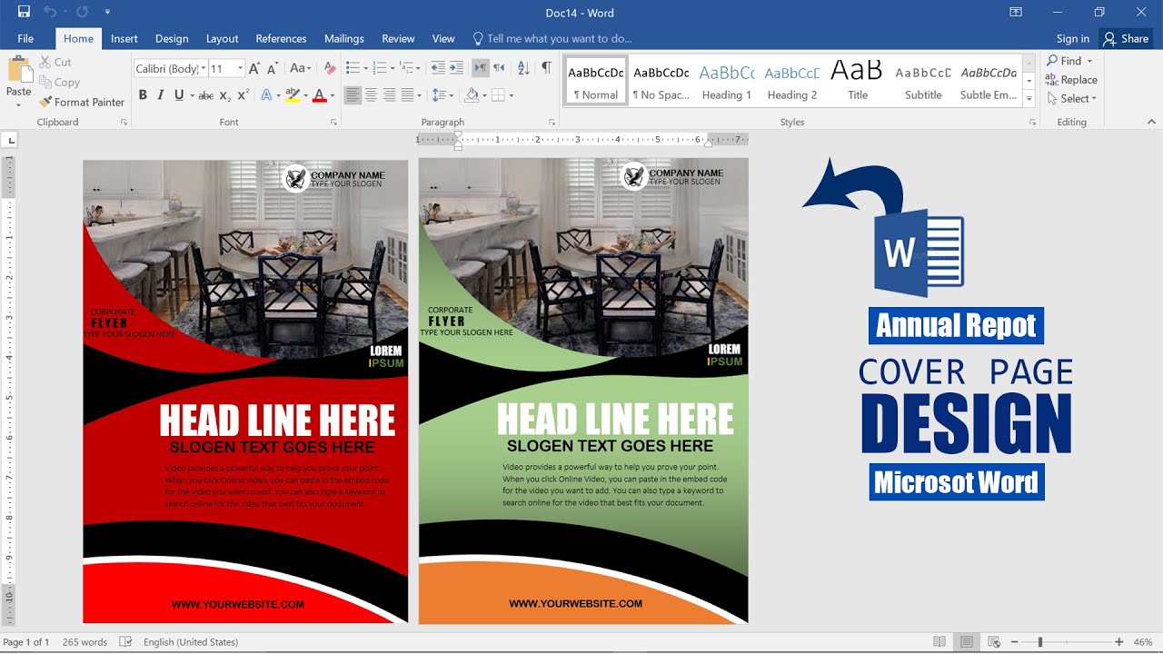 MS Word Flyer Design Tutorial | Printable Flyer Design in Microsoft ...