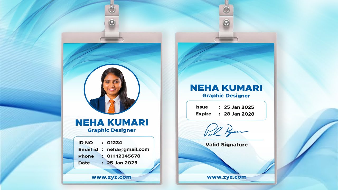 ID Card Design | How to Make Employee ID Card in CorelDRAW | ID कार्ड ...