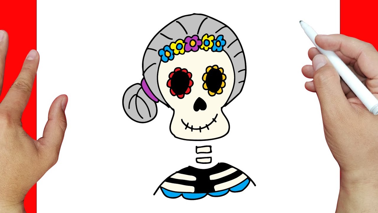 Como dibujar una catrina facil para niños | Dibujos fáciles - YouTube