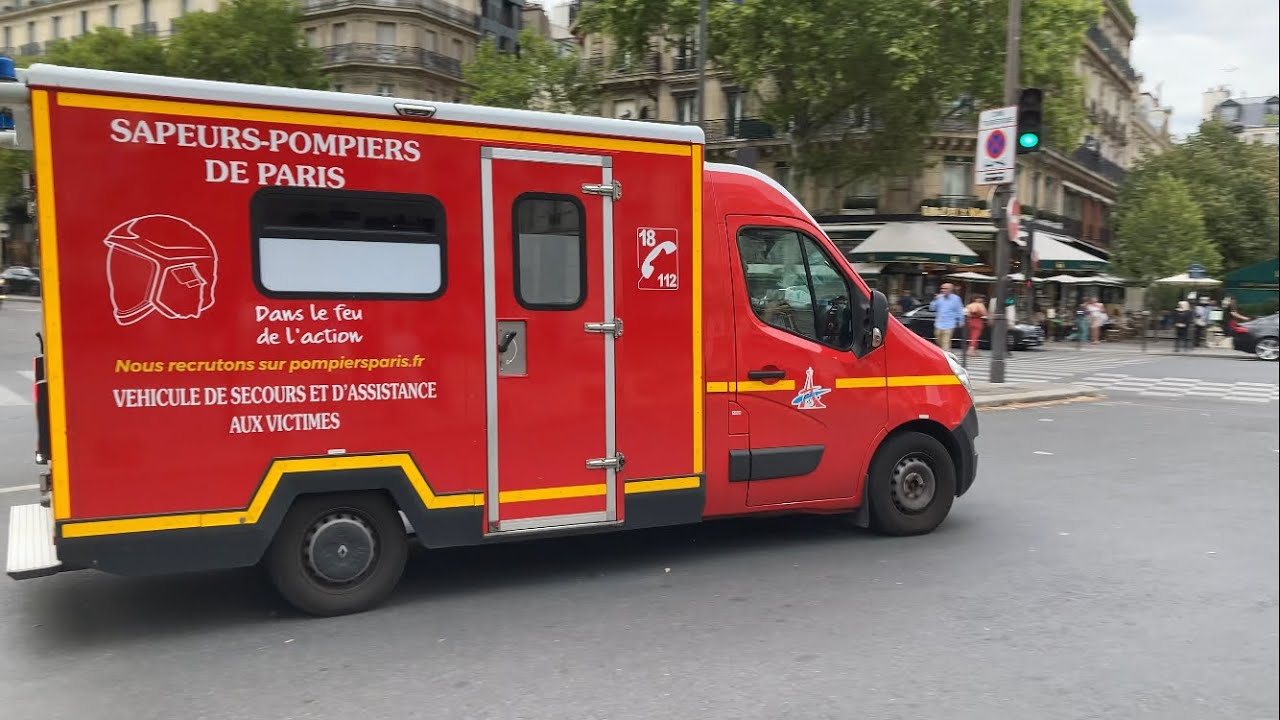 Sapeurs Pompiers De Paris VSAV Responding. Paris Fire Department ...