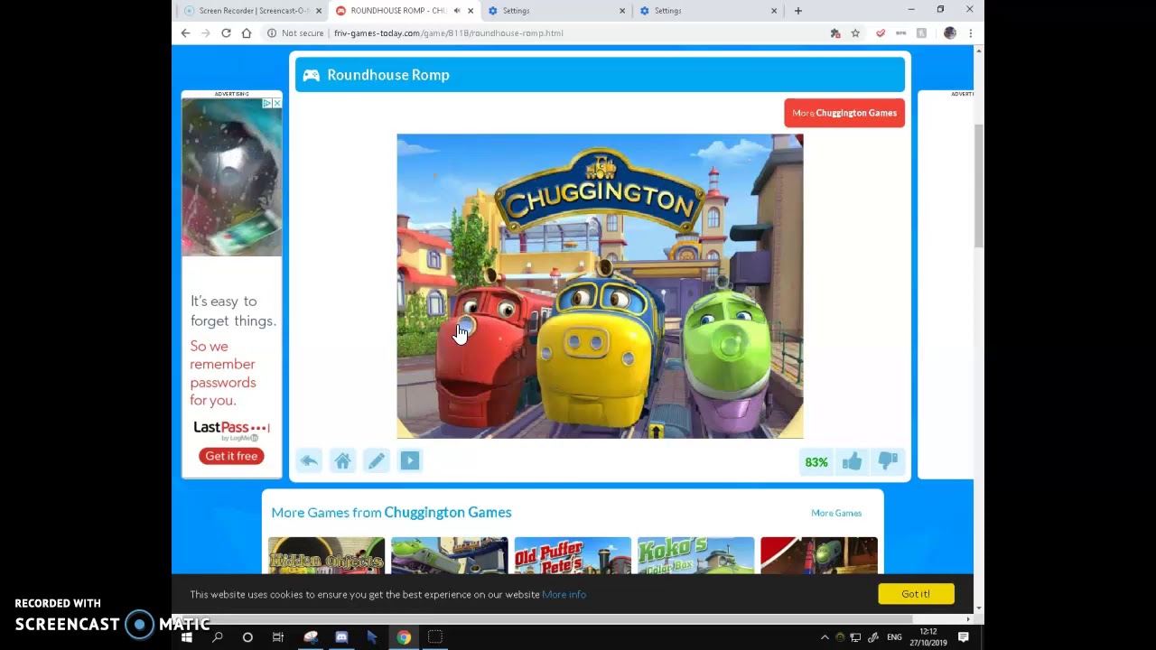 playing chuggington game - YouTube