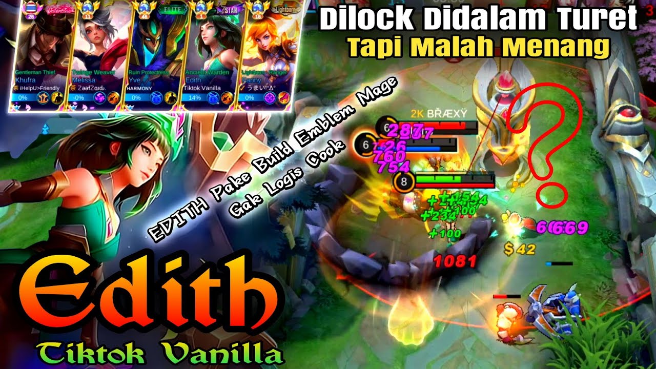 GAMEPLAY TOP 1 GLOBAL EDITH || PLAYER EDITH WAJIB COBA EMBLEM BUILD ...