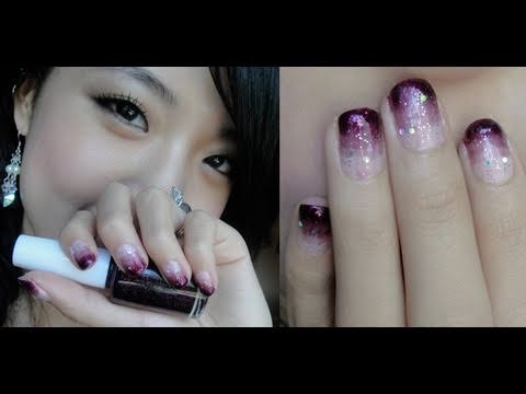 Purple Gradient Nail Art Tutorial - YouTube