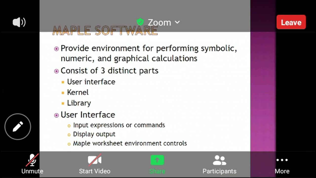 Introduction to maple first lecture || Maple || lecture date 24/5/2021 ...