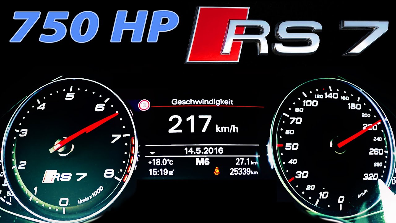 Audi RS7 Acceleration 0-250 Launch Control V8 Sound MF-RS 750 - YouTube