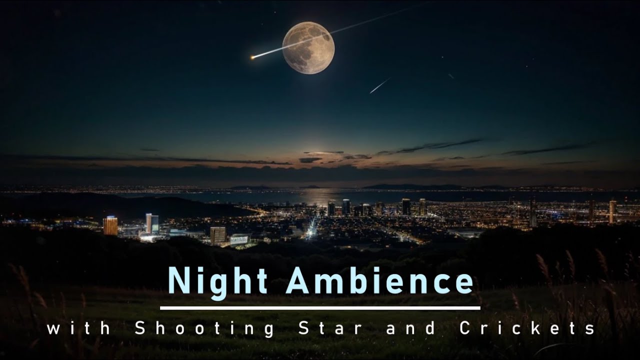 Night ambience 4Hours Shooting Star 🦗 Crickets 🌳 Relax with Nature ...