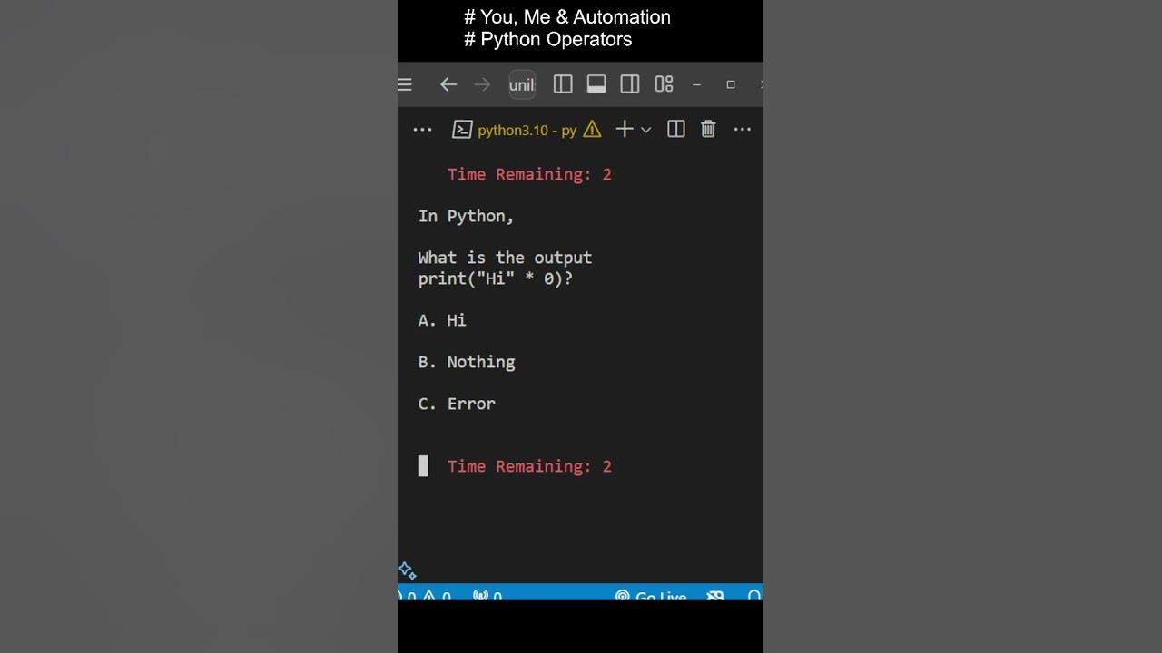 Python Quiz Pythonquiz Learningpython Pythonoperators Youtube 4719
