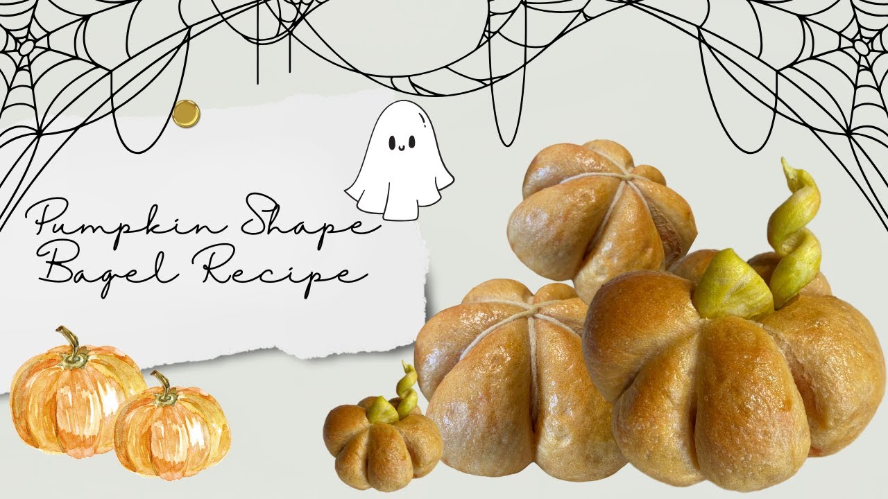 Easy Pumpkin Shaped Bagel Recipe - YouTube