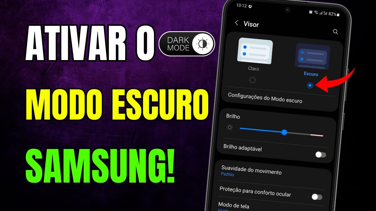 COMO ATIVAR O MODO ESCURO NO CELULAR SAMSUNG - YouTube