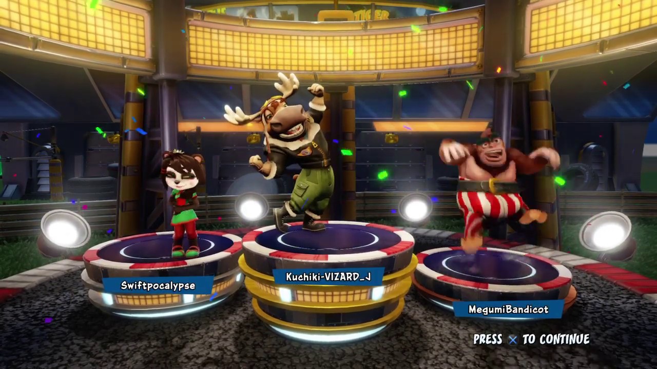 Hasty, Yaya Panda and Rilla Roo Winning Podium. (Crash Nitro Fueled ...