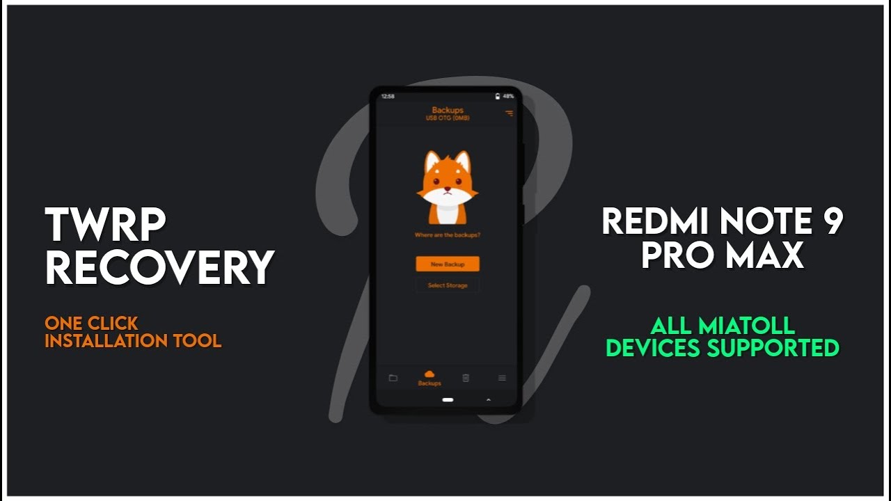 TWRP Recovery For Redmi Note 9 Pro Max ( Miatoll ) | One Click Installation - YouTube